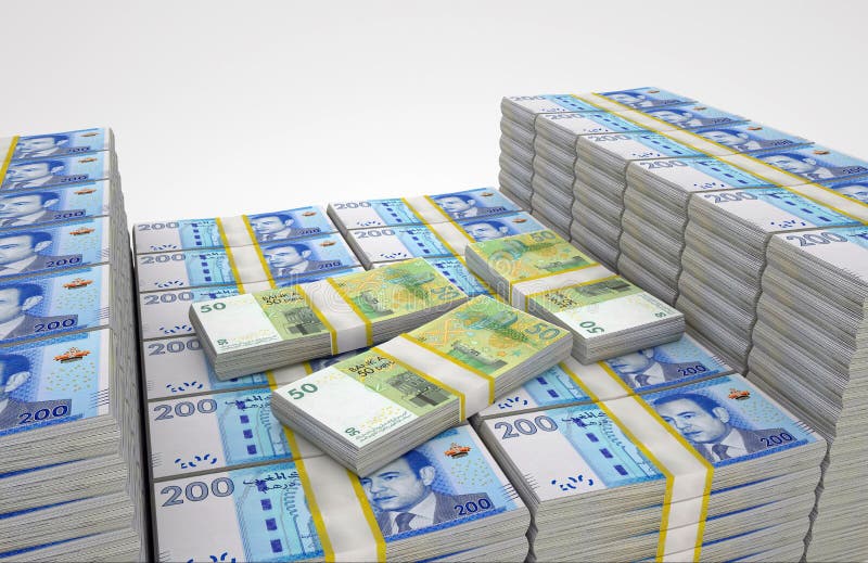 Argent Du Maroc 200 Et 50 Dirhams. L'économie Du Maroc Rendu 3d ...