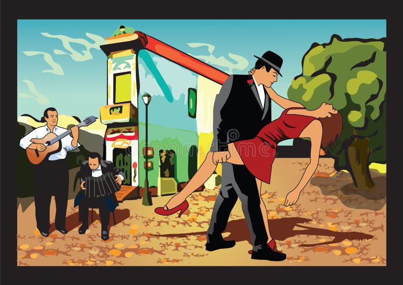 Argentijnse tango vector illustratie. Illustration of argentinië - 8426930