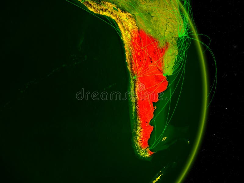 Argentina on digital Earth stock illustration. Illustration of ...