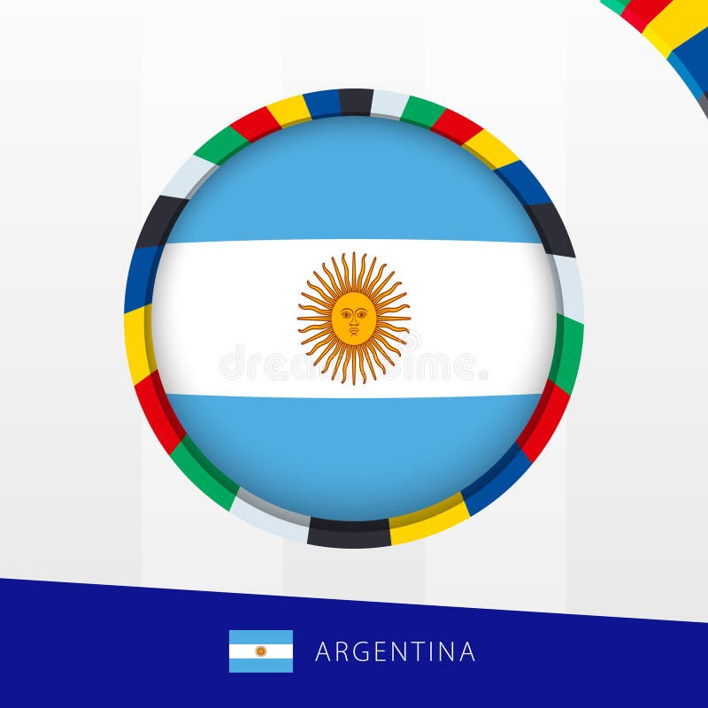 Argentina Flag with Colorful Circle Border Stock Vector - Illustration ...