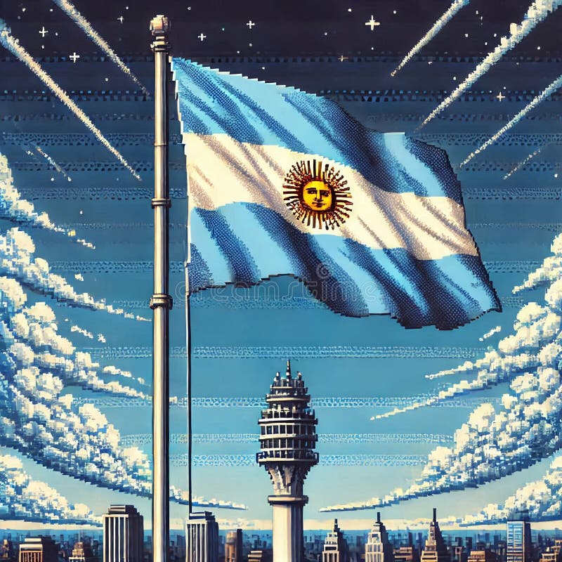 Argentina Flag Vector Design,pixel Art Stock Illustration ...