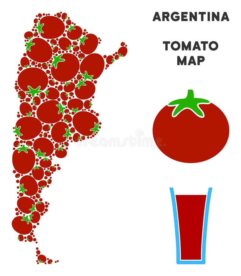 Argentina Map Composition of Tomato Stock Vector - Illustration of ...