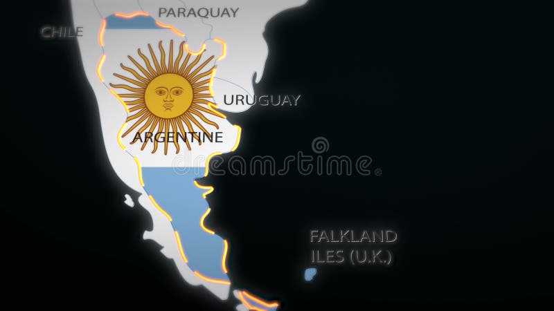 Argentina Map 3D animated stock video. Video of freedom - 324854959