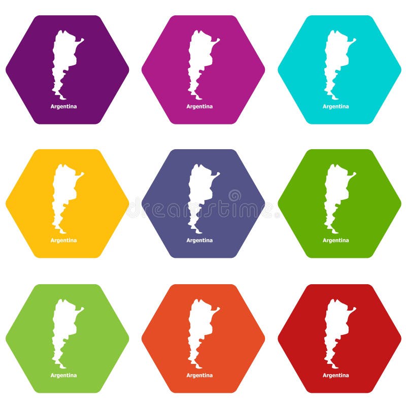 Argentina Map Icons Set 9 Vector Stock Vector - Illustration of ...