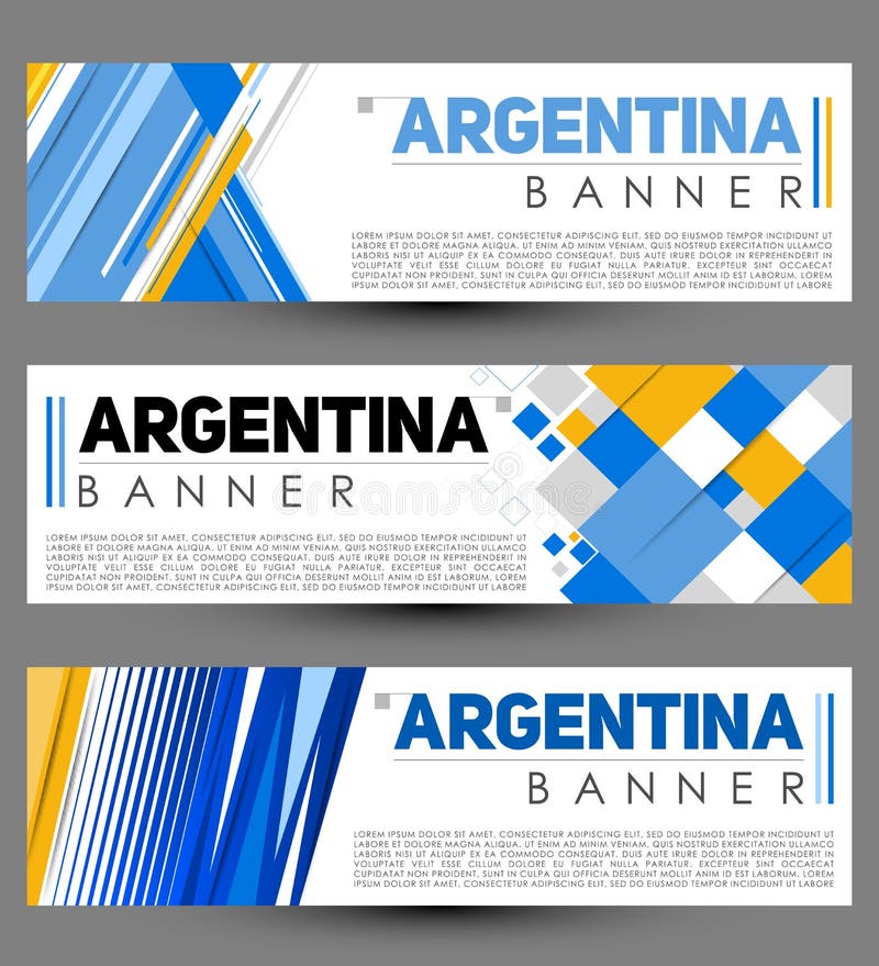 Argentina Modern Banner Template Vector Set Design Stock Vector ...