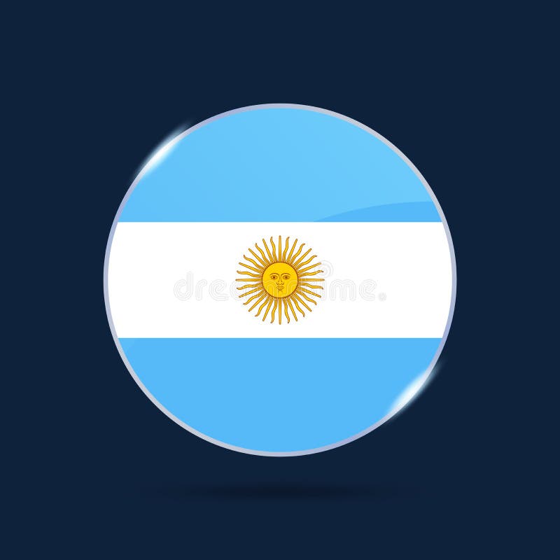 Argentina Circle Flag Vector Hand Painted with Rounded Brush Stock ...