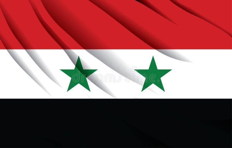 Syria National Flag Waving Realistic Vector Illustration Stock Vector ...