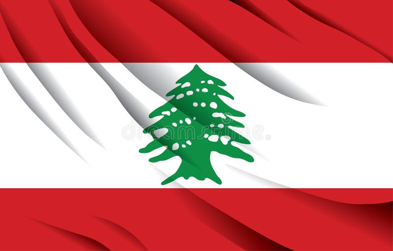 Lebanon National Flag Waving Realistic Vector Illustration Stock Vector ...