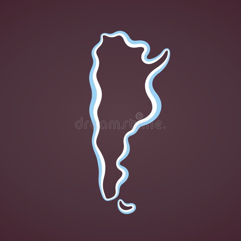 Argentina - Outline Map stock illustration. Illustration of argentina ...