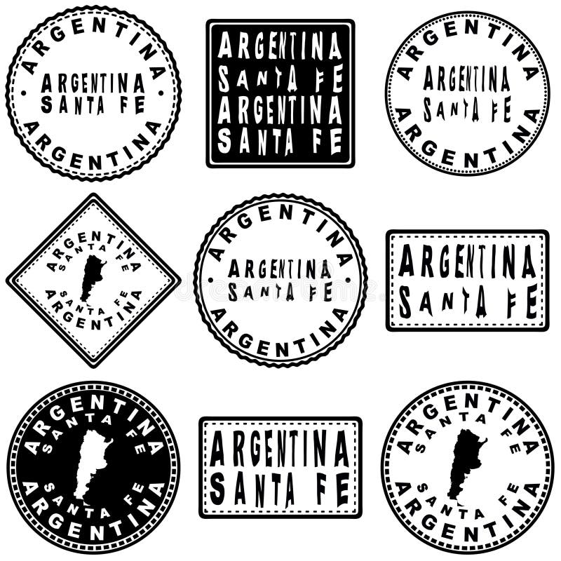 Argentina Santa Fe Round Seal Map Design Stock Illustrations – 2 ...