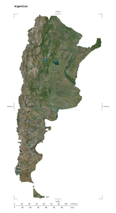 Argentina Shape on White. High-res Satellite Stock Illustration ...