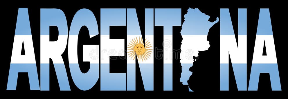Argentina text with map stock vector. Illustration of silhouette - 5308046
