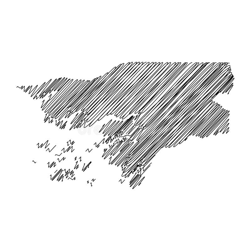 Guinea Thread Map Line Vector Illustration Stock Vector - Illustration ...