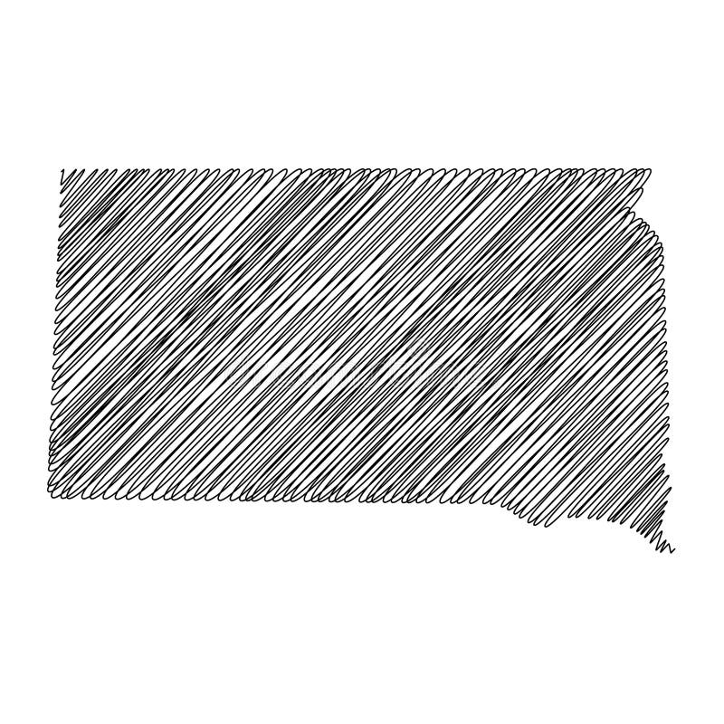 South Dakota US State Thread Map Line Vector Illustration Stock Vector ...