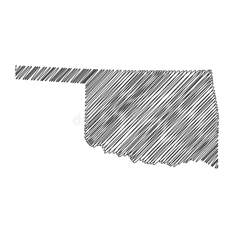 Oklahoma line map stock vector. Illustration of atlas - 210665368