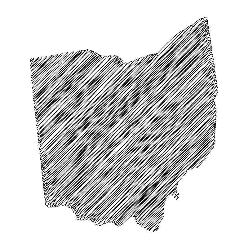 Ohio US State Thread Map Line Vector Illustration Stock Vector ...