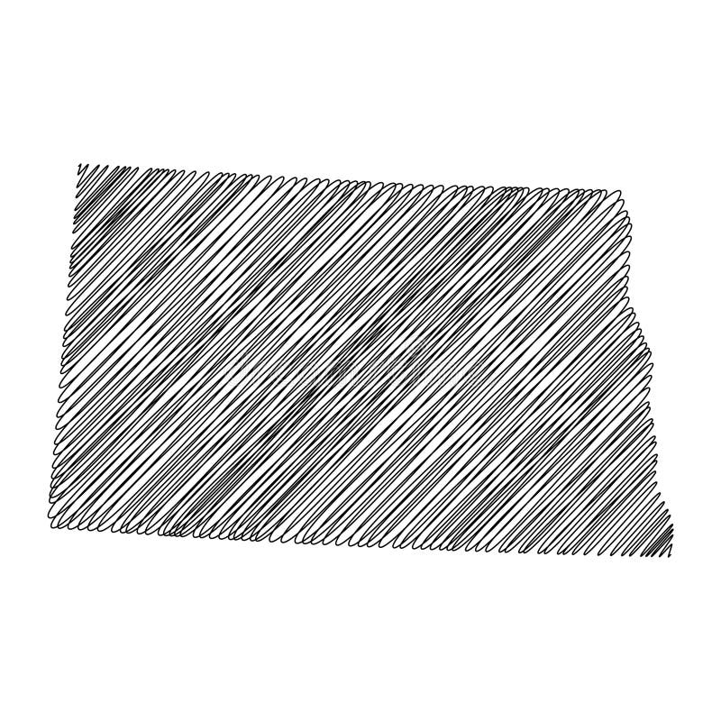 North Dakota US State Thread Map Line Vector Illustration Stock Vector ...