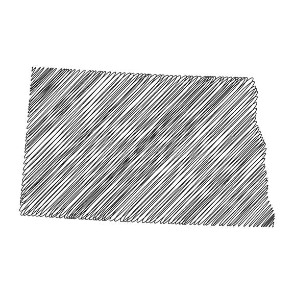 North Dakota US State Thread Map Line Vector Illustration Stock Vector ...