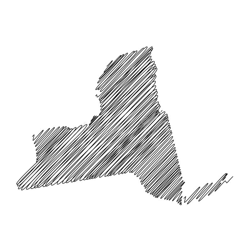 New York US State Thread Map Line Vector Illustration Stock Vector ...