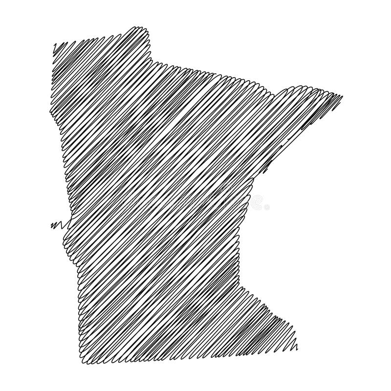 Minnesota US State Thread Map Line Vector Illustration Stock Vector ...