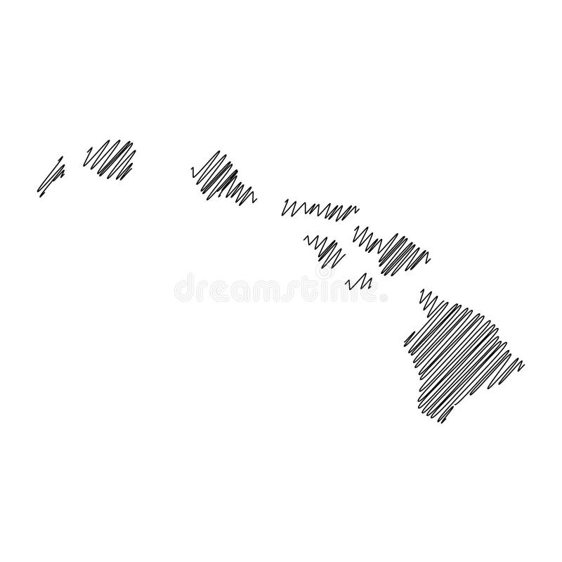 Hawaii US State Thread Map Line Vector Illustration Stock Vector ...