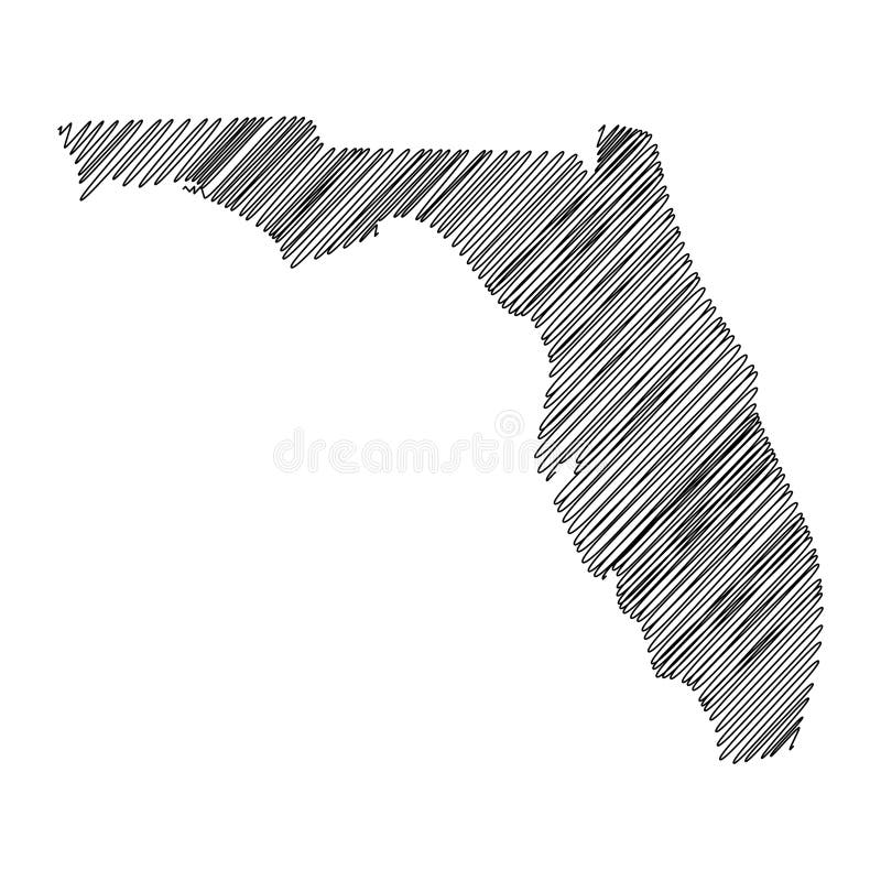 Florida US State Thread Map Line Vector Illustration Stock Vector ...