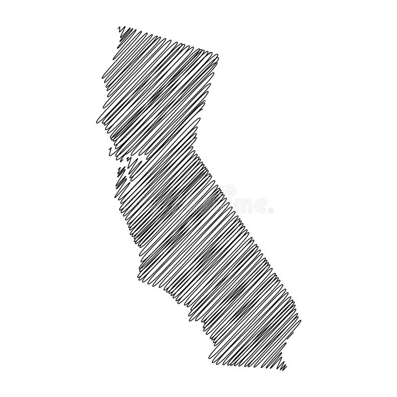 California US State Thread Map Line Vector Illustration Stock Vector ...