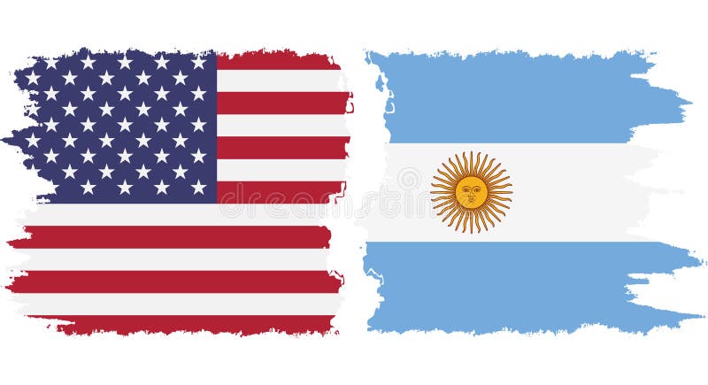 Argentina and USA Grunge Flags Connection Vector Stock Vector ...