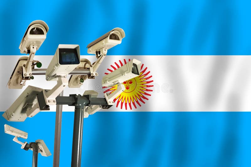 Argentine CCTV Camera on the Flag of Argentina Surveillance, Security ...
