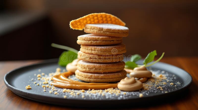 Argentinian Alfajor Shortbread Tower Dulce De Leche Foam Stock Photos ...