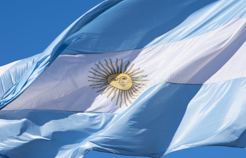 Blue And White Argentinian National Flag Stock Photo - Image of flag ...