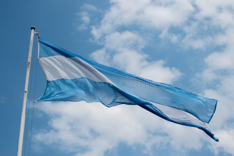 Argentinian Flag on a Blue Sky Stock Image - Image of holiday, nation ...