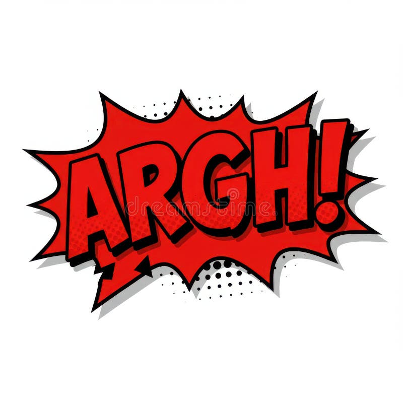 Argh Comic Speech Bubble with Halftone Effect in Red Stock Illustration ...