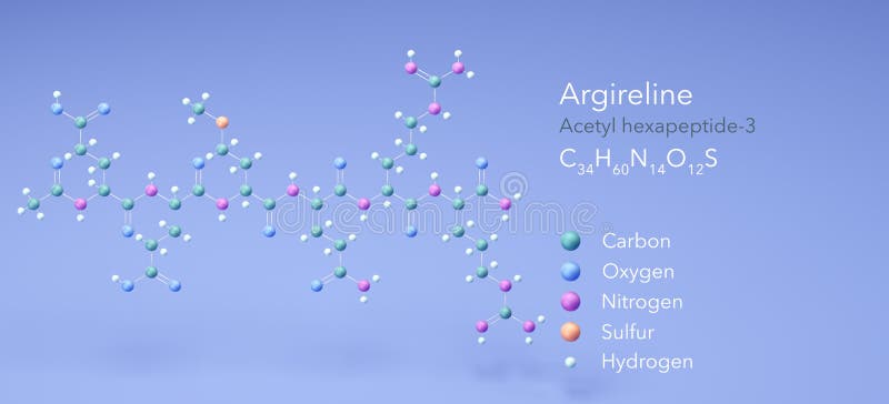 Argireline, Molecular Structures, Acetyl Hexapeptide-3, 3d Model ...