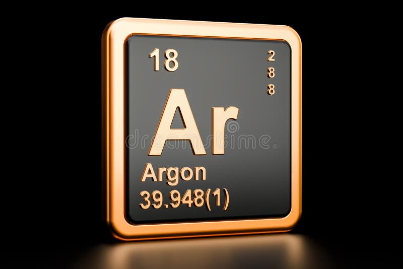 Argon Ar, Element Symbol from Periodic Table Series Stock Illustration ...