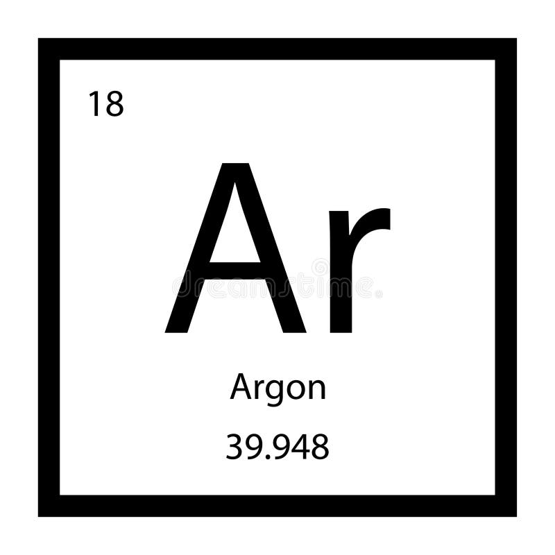 Argon Ar Chemical Element Icon. the Chemical Element of the Periodic ...