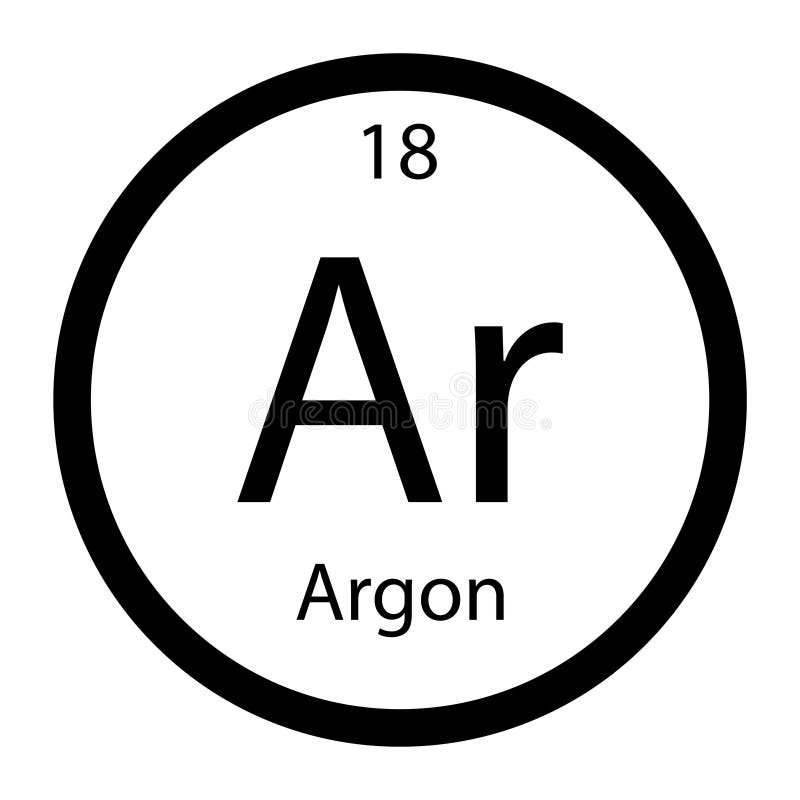 Argon Ar Chemical Element Icon. the Chemical Element of the Periodic Table Stock Illustration ...