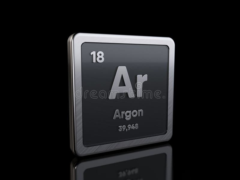 Argon Ar, Element Symbol from Periodic Table Series Stock Illustration ...