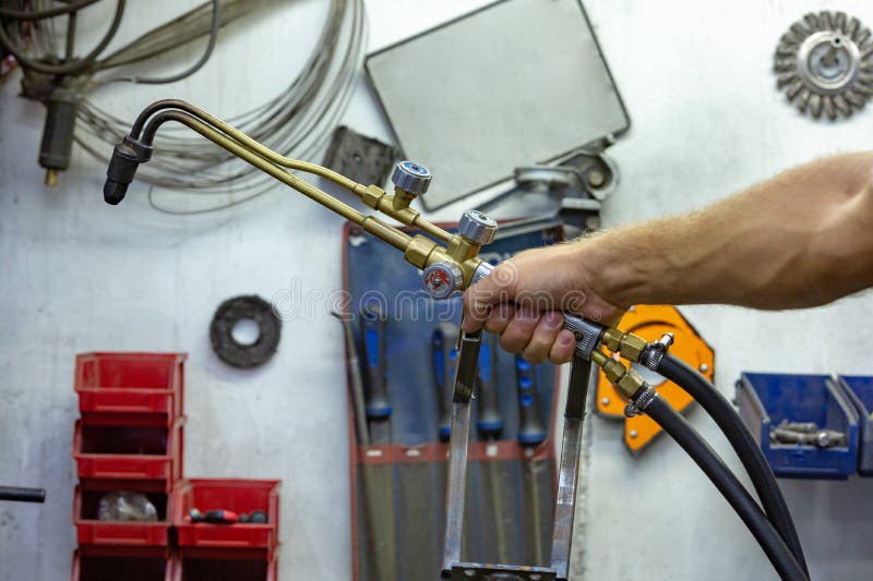 Argon Arc Welding, Inert Gas Shielded Arc Welding in a Workshop Stock ...