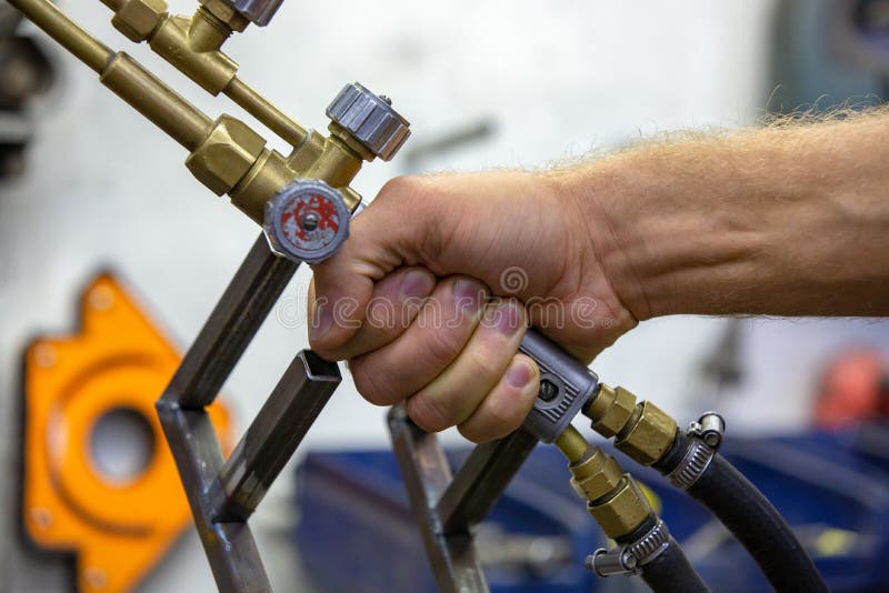 Argon Arc Welding, Inert Gas Shielded Arc Welding in a Workshop Stock ...