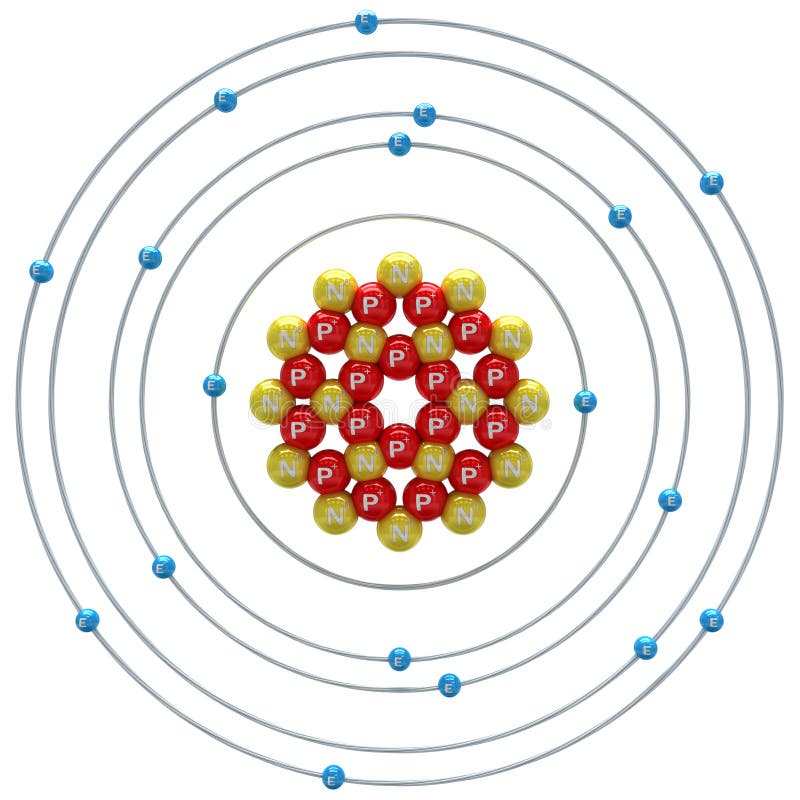 Atom of Argon with Detailed Core and Its 18 Electrons Stock ...