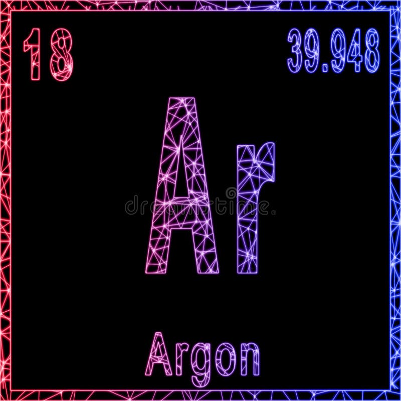 Argon on the Periodic Table of the Elements Stock Photo - Image of ...