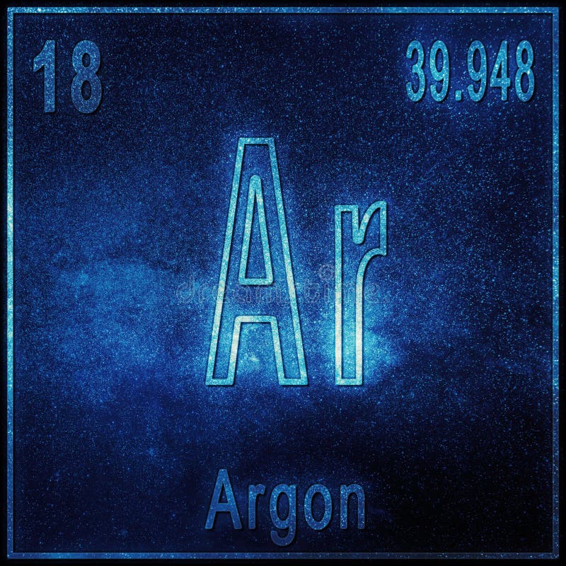 Argon Ar Chemical Element. Argon Sign With Atomic Number. Chemical 18 ...