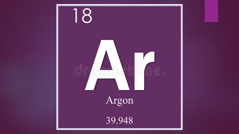 Argon Chemical Element Symbol on Green Simple Background Stock ...