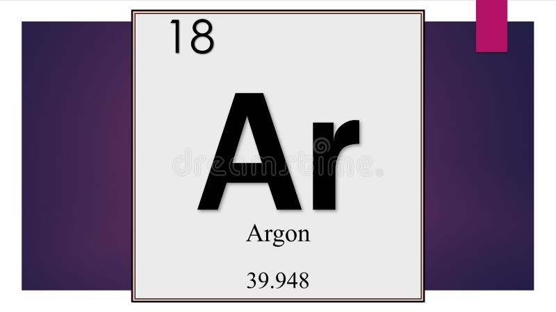 Argon Chemical Element Symbol on Purple Abstract Background Stock ...