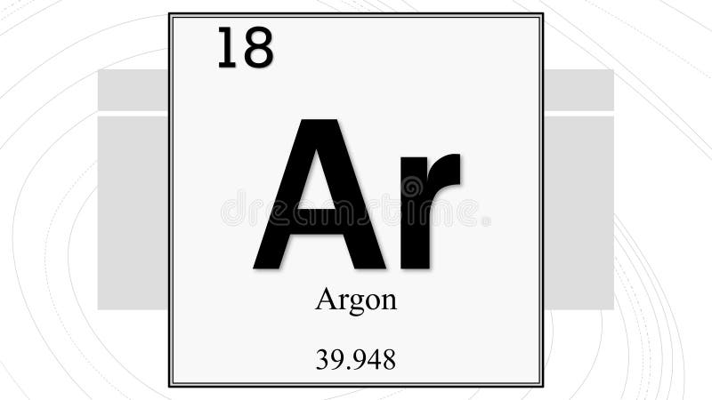Argon Chemical Element Symbol on Square Gray Background Stock ...