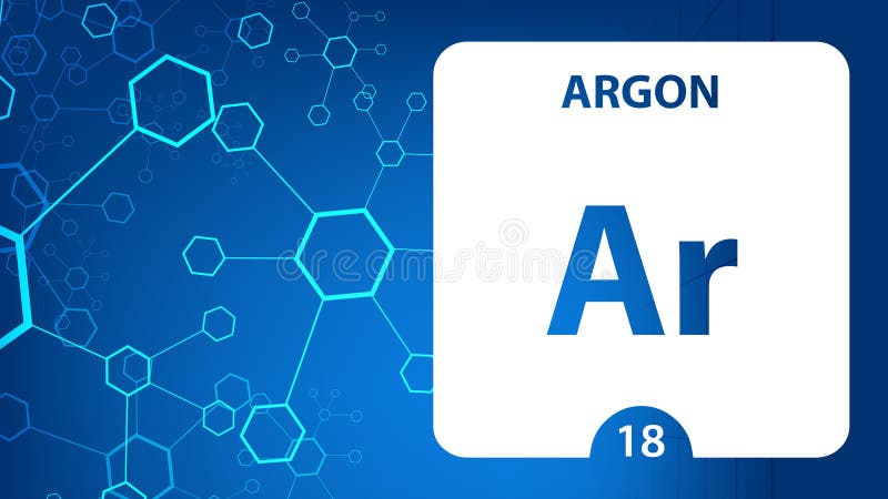 Argon Ar Chemical Element. Argon Sign with Atomic Number. Chemical 18 ...
