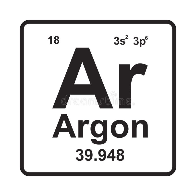 Argon Ar, Element Symbol from Periodic Table Series Stock Illustration ...