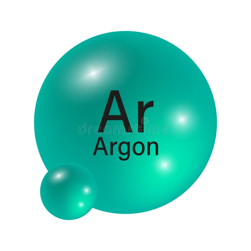 Argon Element Icon. Glossy Teal Sphere. Chemical Symbol Ar. Vector ...