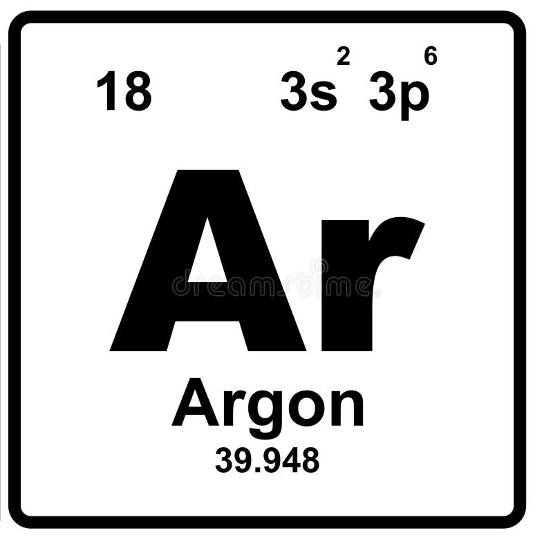 Argon Ar, Element Symbol from Periodic Table Series Stock Illustration ...